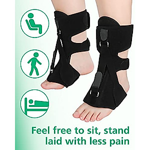 GOANDO 2 Pack Plantar Fasciitis Night Splint Upgrade Foot Brace Plantar Fasciitis Relief Splint Fit Women Men Adjustable Orthotic Stretcher Support Relief Foot Drop Achilles Tendonitis Day&Night