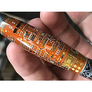 Genuine Orange Circuit Board Ballpoint pen Perfect gift for tech savvy or geek