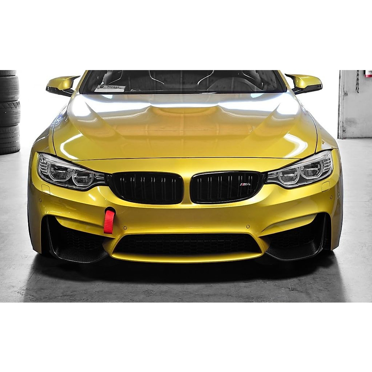 iJDMTOY Sports Red Appearance Racing Style Nylon Tow Strap Universal Fit Compatible with Front or Rear Bumper