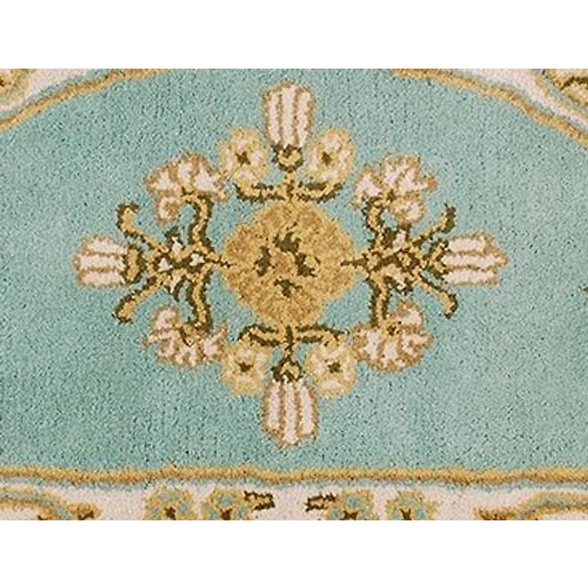 Minuteman International Winter Green Jardin Wool Hearth Rug, Half Round