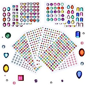Rhinestone Stickers Self-Adhesive, 1141Pcs Gems for Crafts Bling Jewel Crystal Stickers for DIY Craft Nail Body Makeup Festival