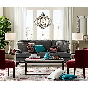 Walker Edison Modern Marble and Metal Frame Open Rectangle Coffee Accent Table Living Room Ottoman End Table, 42 Inch, Marble