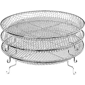 GoWISE USA 7-Quart Air Fryer & Dehydrator - with Ergonomic Touchscreen Display with Stackable Dehydrating Racks with Preheat & Broil Functions + 100 Recipes (Black/Stainless Steel)