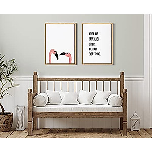 Kate and Laurel Sylvie When We Have Each Other Framed Canvas Wall Art by Maggie Price of Hunt and Gather Goods, 18x24 Natural, Inspirational Art for Wall