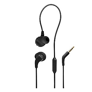 JBL Endurance Run 2 Wired - Waterproof Wired Sports in-Ear Headphones, Pure Bass Sound, Hands-free calls, Never hurt. Never fall out. (Black)
