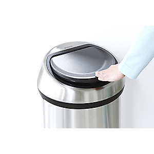 Brabantia 402609 Touch Trash Can, 16 gallon/60 L, Brilliant Steel