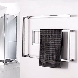 MUSUMI Stainless Steel Towel Warmer, Electric Heated Towel Rack Hot Towel Rail with Square Bars for Bathroom Kitchen Hotel,Bath Towel Dryer