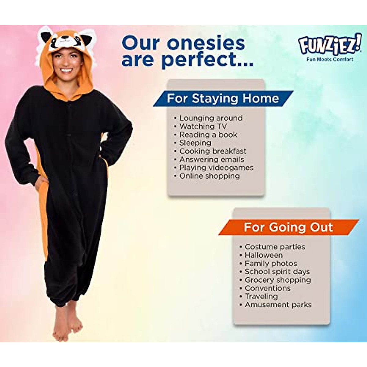 Adult Onesie Halloween Costume - Animal and Sea Creature - Plush One Piece Cosplay Suit for Adults, Women and Men FUNZIEZ!