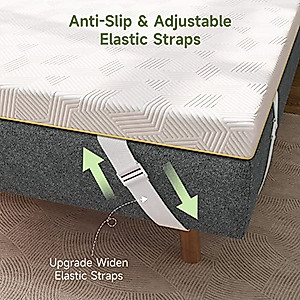 Koorlian Twin Mattress Topper, 3 Inch Gel Memory Foam Mattress Topper for College Dorm and RV, Soft Pressure Relief Twin Size Mattress Pad with Bamboo Cover & Fitted Straps, CertiPUR-US Certified