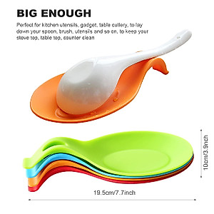 Spoon Rest Utensil Holder Kitchen Utensil Rest Pad Mat for Kitchen Cook Tools, Spoons, Ladles, Tongs, Spatulas,Great for Kitchen Counter,Stove Top,Coffee Bar Station