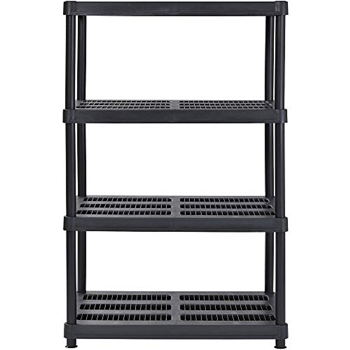 Astede Muscle Rack 36inw X 24ind X 56inh 4-shelf Resin Shelving Unit, Multi-use Storage Shelving Unit For Home Office Garage, Living Room, 600 Lb Capacity, Black