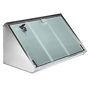 MyGift 19-Inch Stainless Steel Silver Corner Mount Medicine Cabinet, First Aid Wall Cabinet with 3 Storage Shelf, Locking Frosted Glass Door and Keys