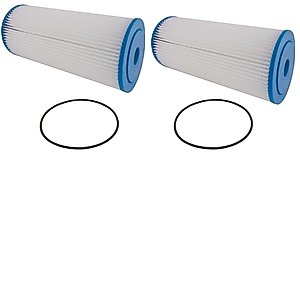 CFS – Pleated Water Filter Cartridges Compatible with American Plumber W30PEHD, W50PEHD, FXHSC, GXWH40L, GXWH35F, W10-PR, R50-BBSA – Replacement Water Filter Cartridge (Pack of 2 with 2 O-Rings)