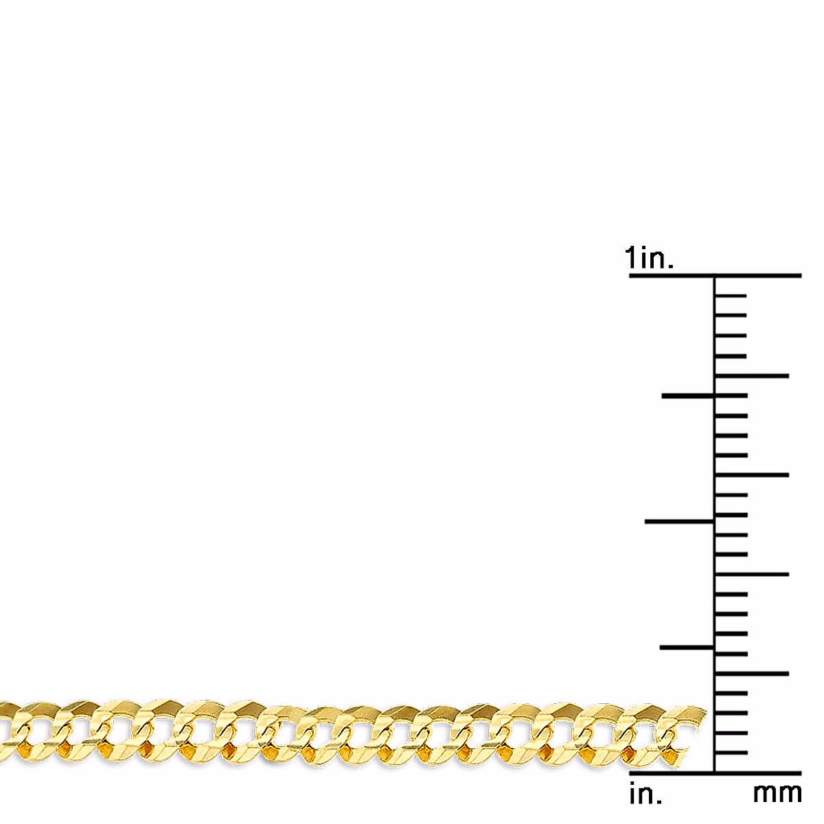 IcedTime Solid 10K Yellow Gold Italy Cuban Curb Link Chain Necklace 3mm Wide 22" Long with Lobster Clasp