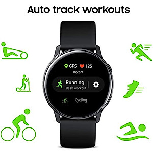 SAMSUNG Galaxy Watch Active (40MM, GPS, Bluetooth ) Smart Watch with Fitness Tracking, and Sleep Analysis - Black (US Version)