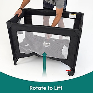 Babelio Pack and Play, One-Press Open Pack n Play with Bassinet, Portable Baby Playard for Travel