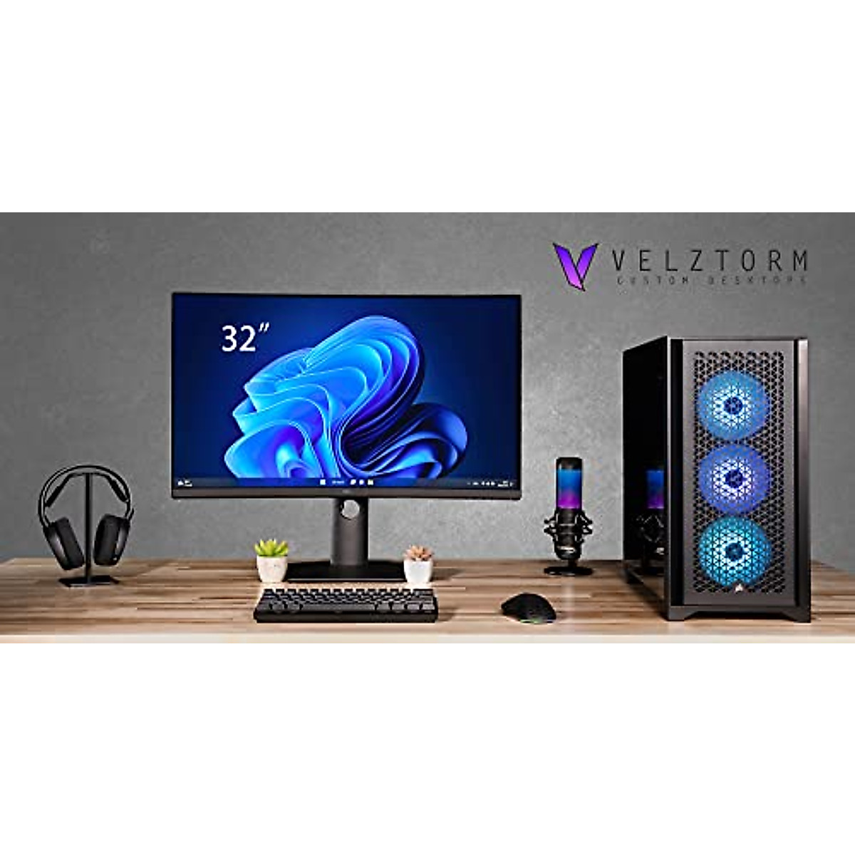 Velztorm Rivex CTO Gaming Desktop (Intel i9-12900K 16-Core, GeForce RTX 3080 10GB, 64GB DDR5 4800MHz, 2TB PCIe SSD + 6TB HDD, RGB Fans, 240 mm AIO, 1000W PSU, WiFi 6, BT 5.2, Win 10 Pro)
