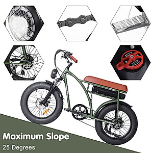 Bezior Electric Bike for Adults, 1000W 48v 12.5Ah Removable Lithium Battery, 20" x 4.0 Fat Pneumatic Tire, 7-Speed Gear Ebikes, Speed up to 45km/h, Snow Beach Mountain E-Bike, Manned XF001 Black