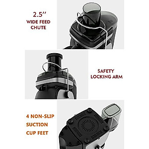 AZEUS Centrifugal Juicer Machines, Juice Extractor with Germany-Made 163 Chopping Blades (Titanium Reinforced) & 2-Layer Centrifugal Bowl, High Juice Yield, Easy to Clean, Anti-Drip,100% BPA-Free