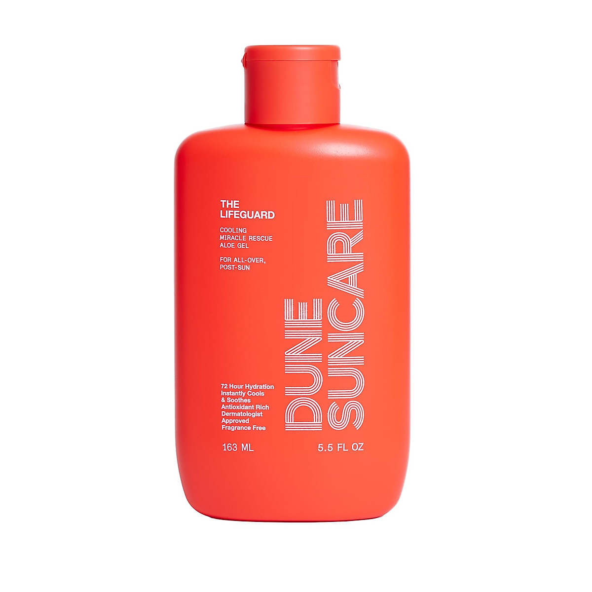 DUNE SUNCARE - The Lifeguard - Miracle Rescue Aloe Vera Gel for All-Over Sunburn Relief, Instantly Cooling, Hydrating Moisturizer, Non-Sticky, Fragrance Free (8.4 Fl Oz)