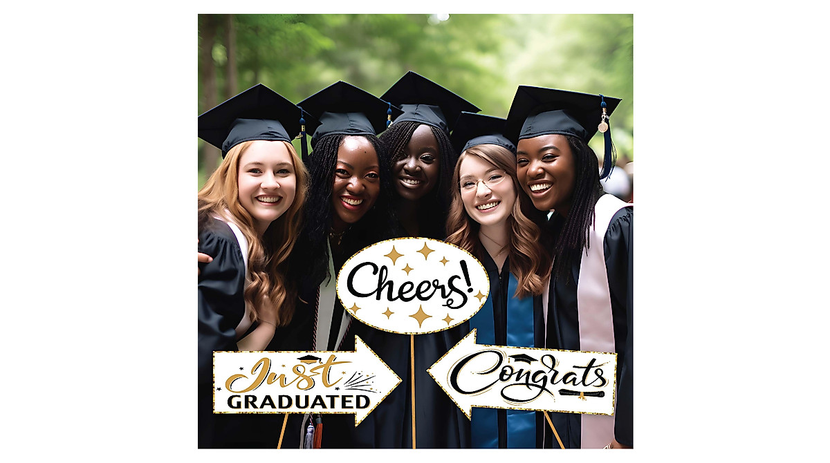 Graduation Photo Booth Props - 41-pc Photobooth Kit with 8 x 10-Inch ...