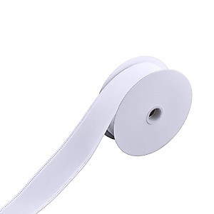 Homeford Christmas Velvet Wired Edge Ribbon, 1-1/2-inch, 10-Yard, White