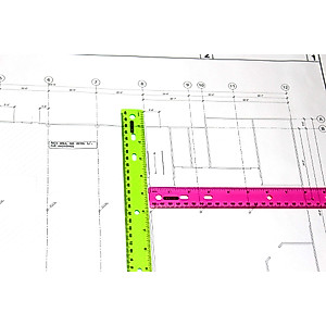 PowerTRC's Assorted Jeweltones Colored Rulers | Drafting Tools | School Office Supplies | Pack of 6, 12 Inches Ruler