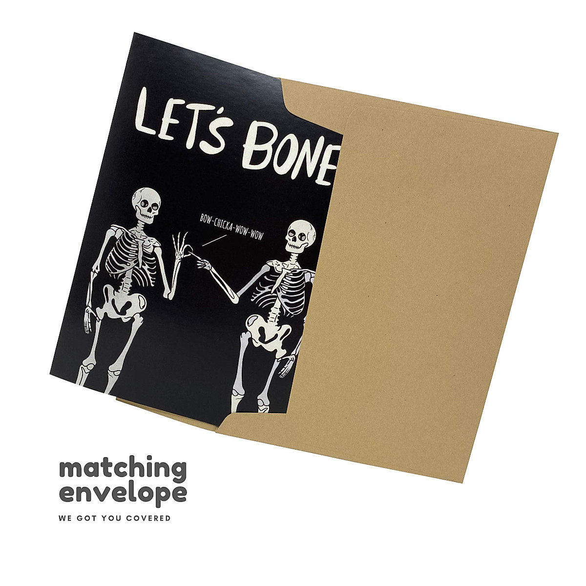 Sleazy Greetings Funny Valentine's Day Card for Husband, Boyfriend, Wife, or Girlfriend - Dirty Halloween Skeleton - Funny Birthday Card for Men or Women - Naughty Valentine's Day Card for Him or Her