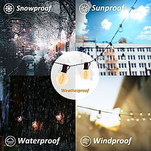 MEIDAODUO Outdoor String Lights 300FT Waterproof G40 LED Globe String Lights with 155 Shatterproof Plastic Bulbs Patio Lights for Bistro Yard Gazebo Cafe String Lights, 2 Pack x 150 ft