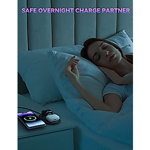 Consasy Magnetic Wireless Charger, Foldable Wireless Charger 3 in 1 Charging Station for Multiple Devices, Travel Charger for iPhone 14 13 12 Series, AirPods 3/2/Pro, iWatch 2-Ultra(Adapter Included)