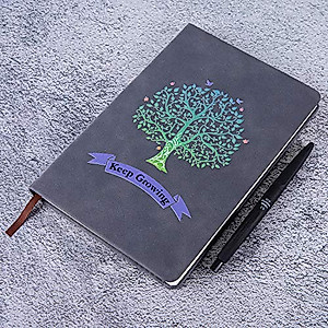 Tree of Life Journals For Women & Men A5 Lined Wide Ruled Writing Personal Diary Notebooks 180° Lay Flat Thick Paper Hard Cover Leatherette 200 Pages(Blue)