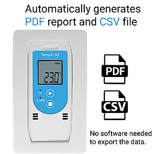 USB Temperature and Humidity, Data Loggers Recorders Data Acquisition Recorder, Temperature Humidity Data Logger PDF CVS Report with LCD Display 32000 Points for Warehouse, Logistics Transportation, C