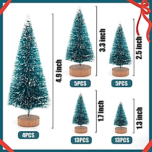 LOVEINUSA 40Pcs Bottle Brush Trees Christmas Table Decorations, Mini Christmas Trees in 5 Sizes for DIY Table Decor and Dioramas