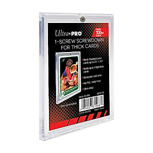 25 Ultra Pro 1 Screw Thick Holder (100pt) 25 Individually Sealed Holders - Screwdown for Thick Baseball, Football, Hockey, Basketball Cards Like Jersey, Relics, Patches