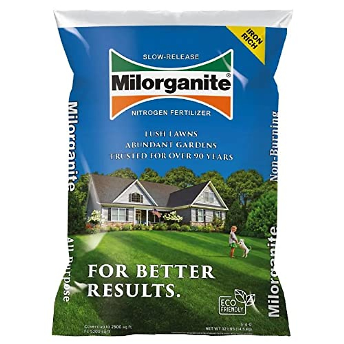 Milorganite Slow-Release Nitrogen Fertilizer, 32-Pound - (4 Bags)