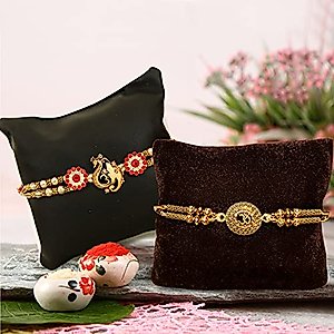 TIED RIBBONS Rakhi for Brother Set of 2 Rakhi Set | Greeting Card | Roli Chawal Packet - Raksha bandhan Rakhi Bracelet for Brother Rakhi for Bhaiya | Bro Rakhi Thread | Bhai Rakhi Gifts for Brother