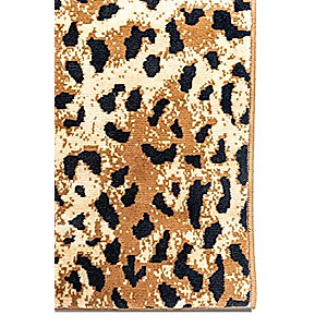 Furnish my Place Leopard Print Area Rug - 7 ft. 8 in. x 11 ft., Beige, Rectangular Accent Rug with Contemporary Design