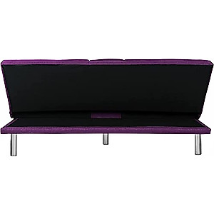 ERYE Modern Futon Sofa Loveseat Convertible Sleeper Couch Bed for Small Space Apartment Office Living Room Furniture Sets,Tufted Upholstered Love Seat Sofabed, Purple Linen 66.2"
