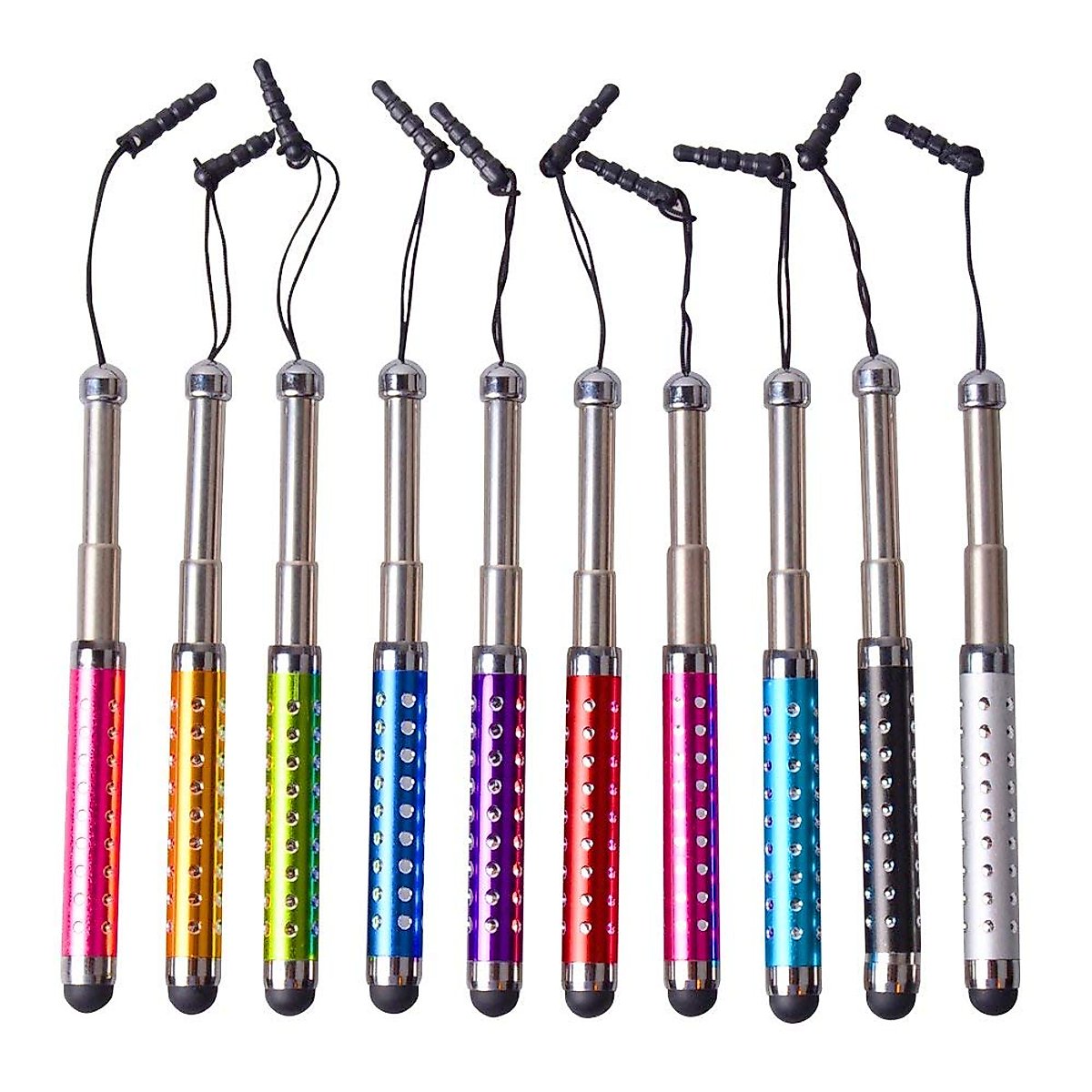 IC ICLOVER 10PCS Bling Retractable Stylus Pens for iPhone 14/13/12/11/PRO/Max/X/XS MAX, iPad, iPod, Samsung, Android Phone, Kindle, Tablet PC, Compatible with All Device with Capacitive Touch Screen
