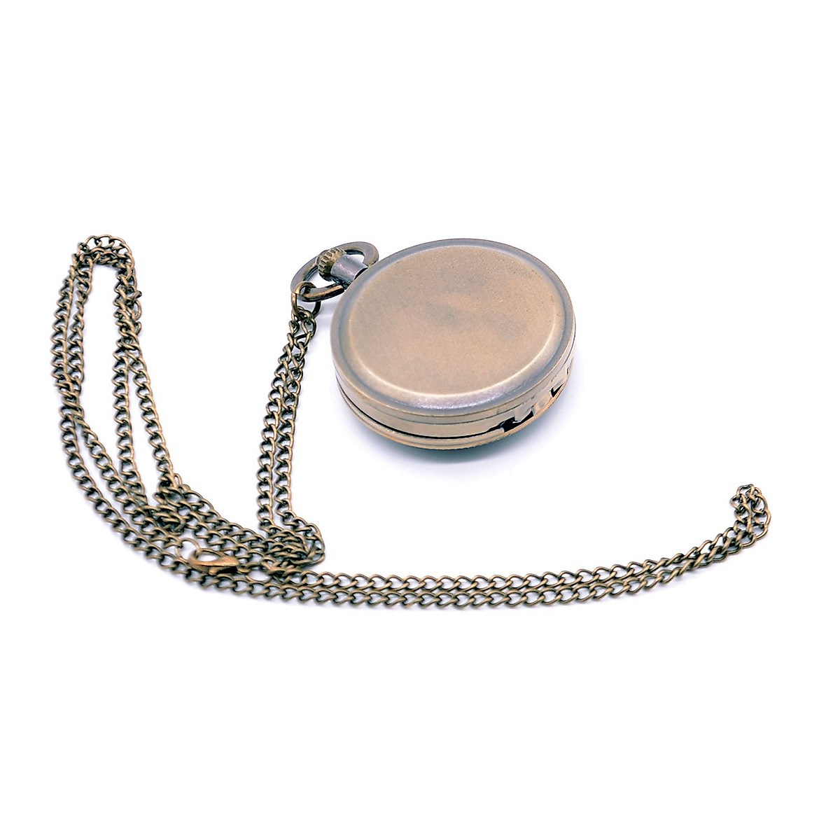 Ddjbdb Mens Pocket Watches with Fob Chain&Necklace Chain Pocket Watch Box Quartz America Department of The Army Bronze