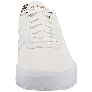 adidas Women's Court Platform Skate Shoe, White/White/Gold Metallic, 8.5