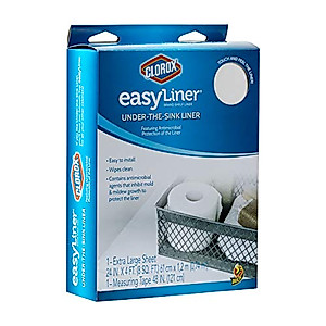 Duck Brand 285341 Under-The-Sink Easy Liner with Clorox Shelf Liner, 24 Inches x 4 Feet, White