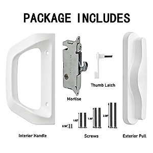 EASILOK Sliding Patio Door Handle Set with Mortise Lock, Heavy Duty Replacement Sliding Glass Door Handle Set, Fits Door Thickness from 1-1/2" to 2-4/25", 3-15/16”Screw Hole Spacing, Non-Handed