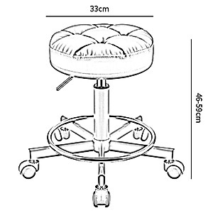 LWBLJX Round Roll Bar Stool with 360° Swivel Wheels, Medical Counter Beauty Salons Adjustable Chair, PU Leather and Stainless Steel Foot Pedals(Color:Green)