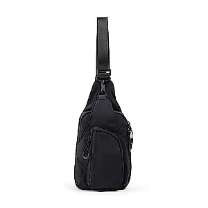 VAKAER Sling Bag for Women, Small Crossbody Bags with Adjustable Straps, Lightweight Chest Bag Casual Daypack Backpacks for Travel Hiking (Black)