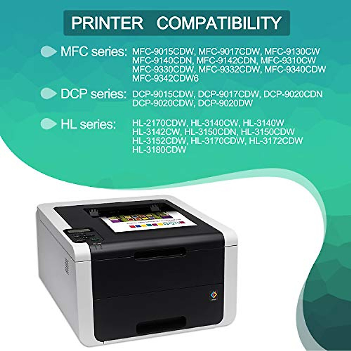 GREENBOX Remanufactured TN221 Toner Cartridge Replacement for Brother TN-221 TN225 TN-225 for MFC-9130CW HL-3170CDW HL-3140CW HL-3180CDW HL-3170CDW MFC-9330CDW Printer (2,500 Pages, KCMY, 4-Pack)