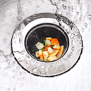 LotFancy Kitchen Sink Strainer, 2Pcs Stainless Steel Mesh Drain Strainer, Large Wide Rim 4.5" Diameter, 1.5" Deep Drain Screen, Anti Clogging