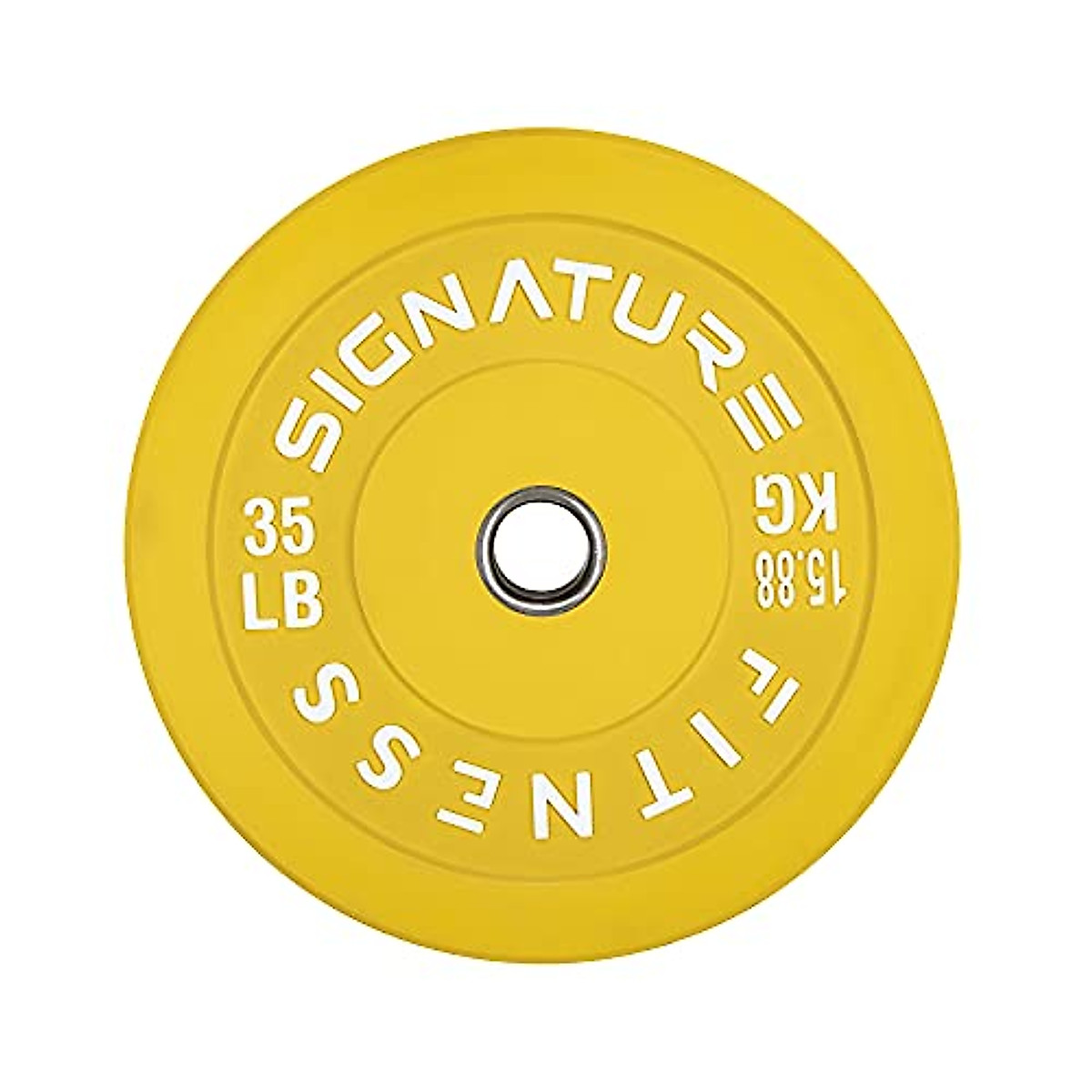 Signature Fitness 2" Olympic Bumper Plate Weight Plates with Steel Hub, 35LB Single, Colored
