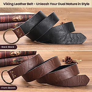 Berenlu 3 PCS Renaissance Accessories, Viking Renaissance Belt Medieval Vintage Belt Pouch, and Leather Bracers, Enhance Your Halloween Renaissance Cosplay with Medieval Accessories (Brown)