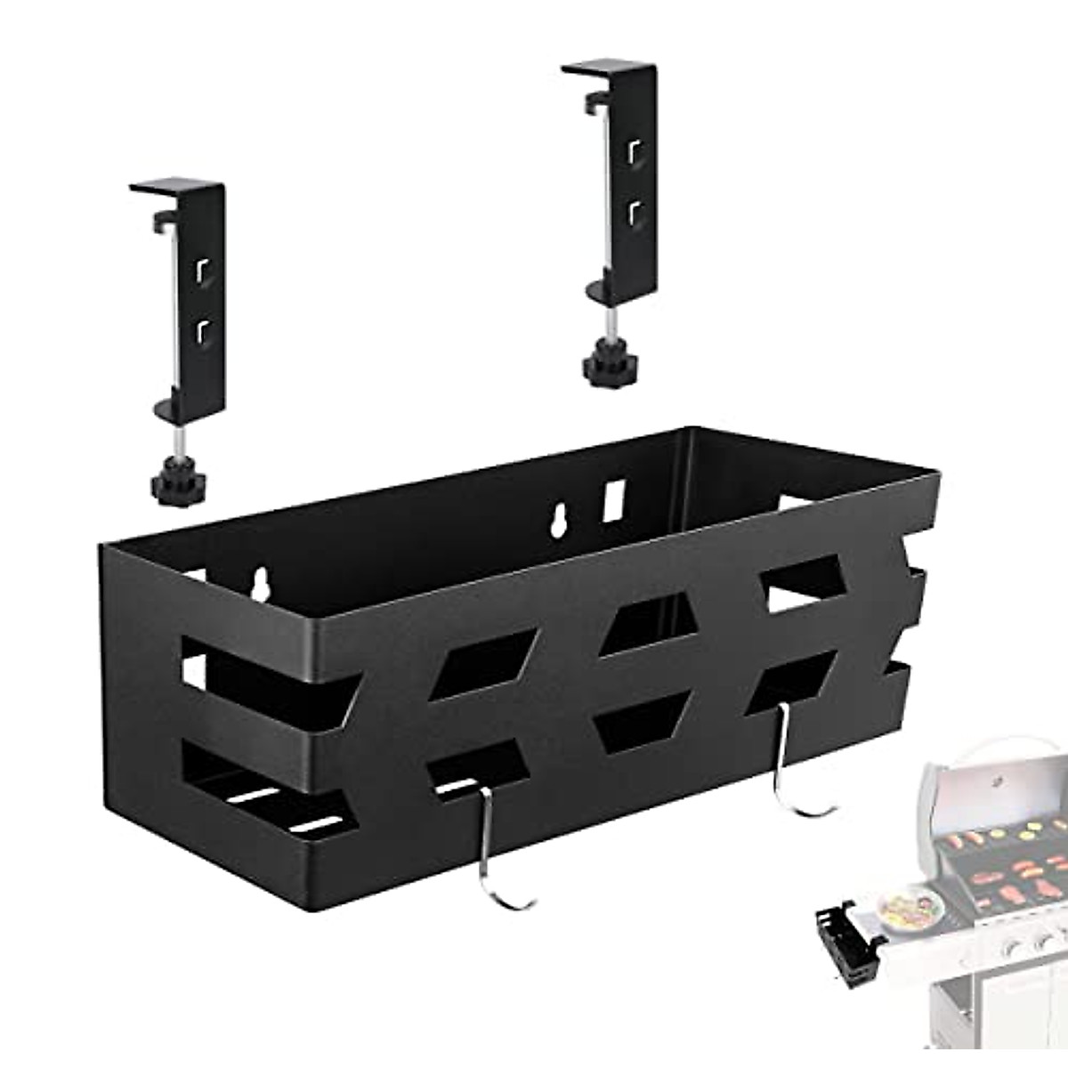 Griddle Caddy for 28" 36" Blackstone Griddle, DEWVIE No Drilling Removable Grill Caddy BBQ Accessories Space Saving Storage Box Organizer